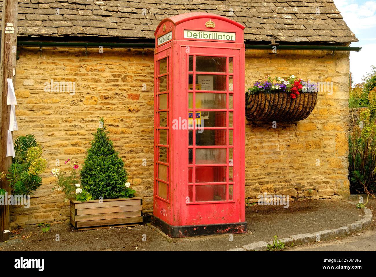 Defibrillator access point in a converted classic red British Phone Box ...