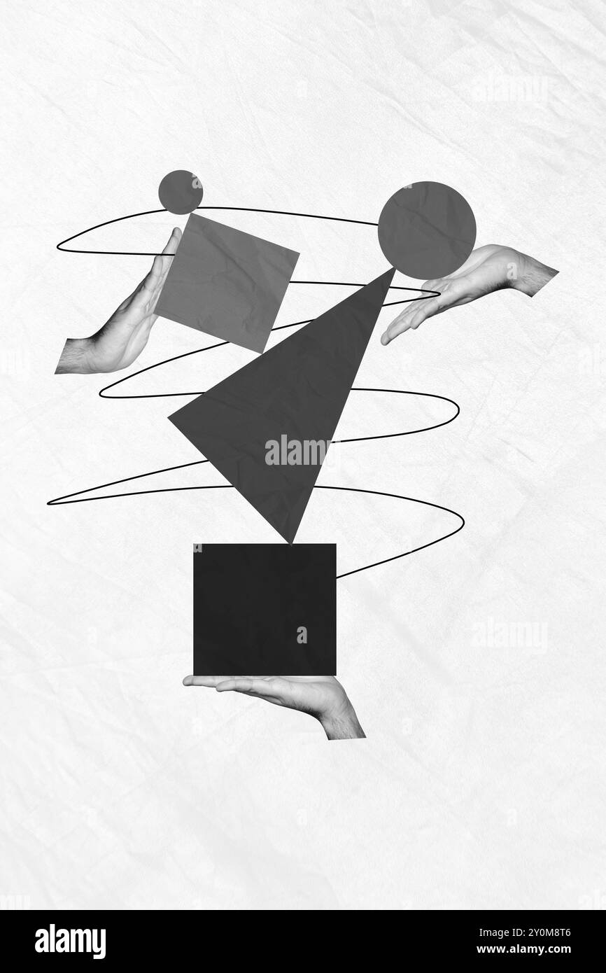 Composite trend artwork sketch image photo collage of monochrome ...