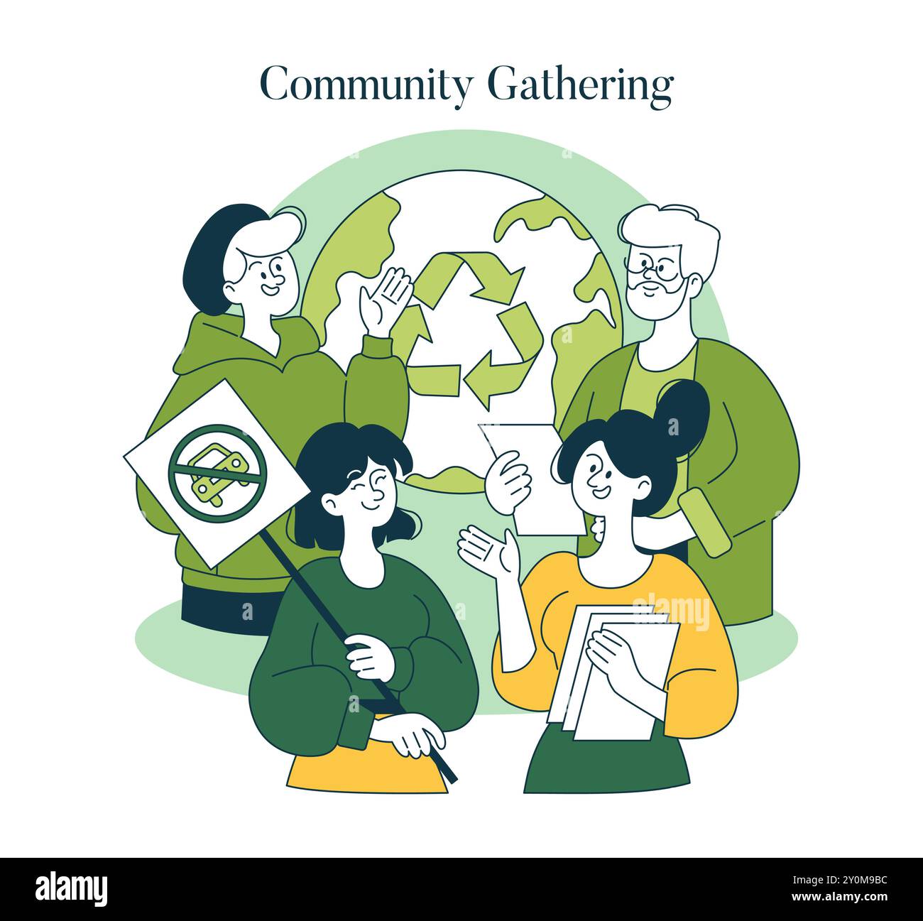 Community gathering concept. Group of people advocating for ...