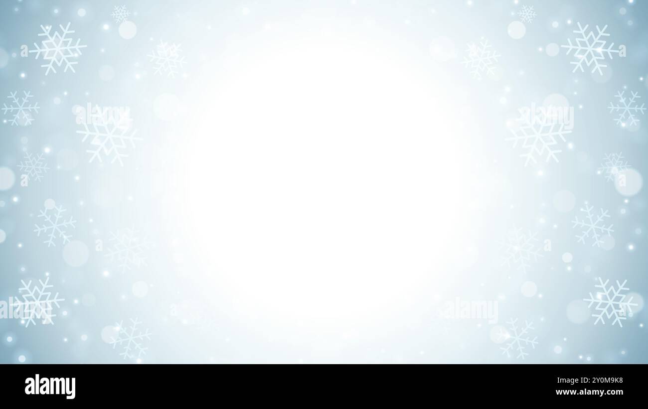 Light Christmas winter background with glow snowflakes 3d design ...
