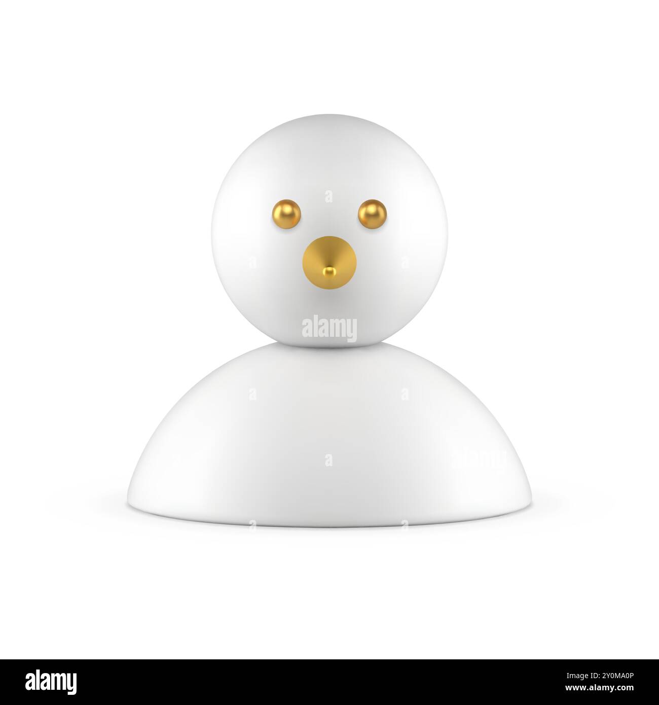 Christmas snowman portrait toy with golden nose and eyes 3d icon ...
