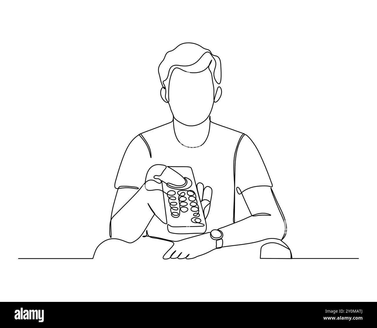 Holding a tv remote Stock Vector Images - Alamy