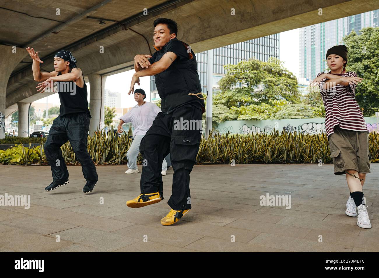 Urban Street Dancers Performing under Bridge Together Stock Photo - Alamy