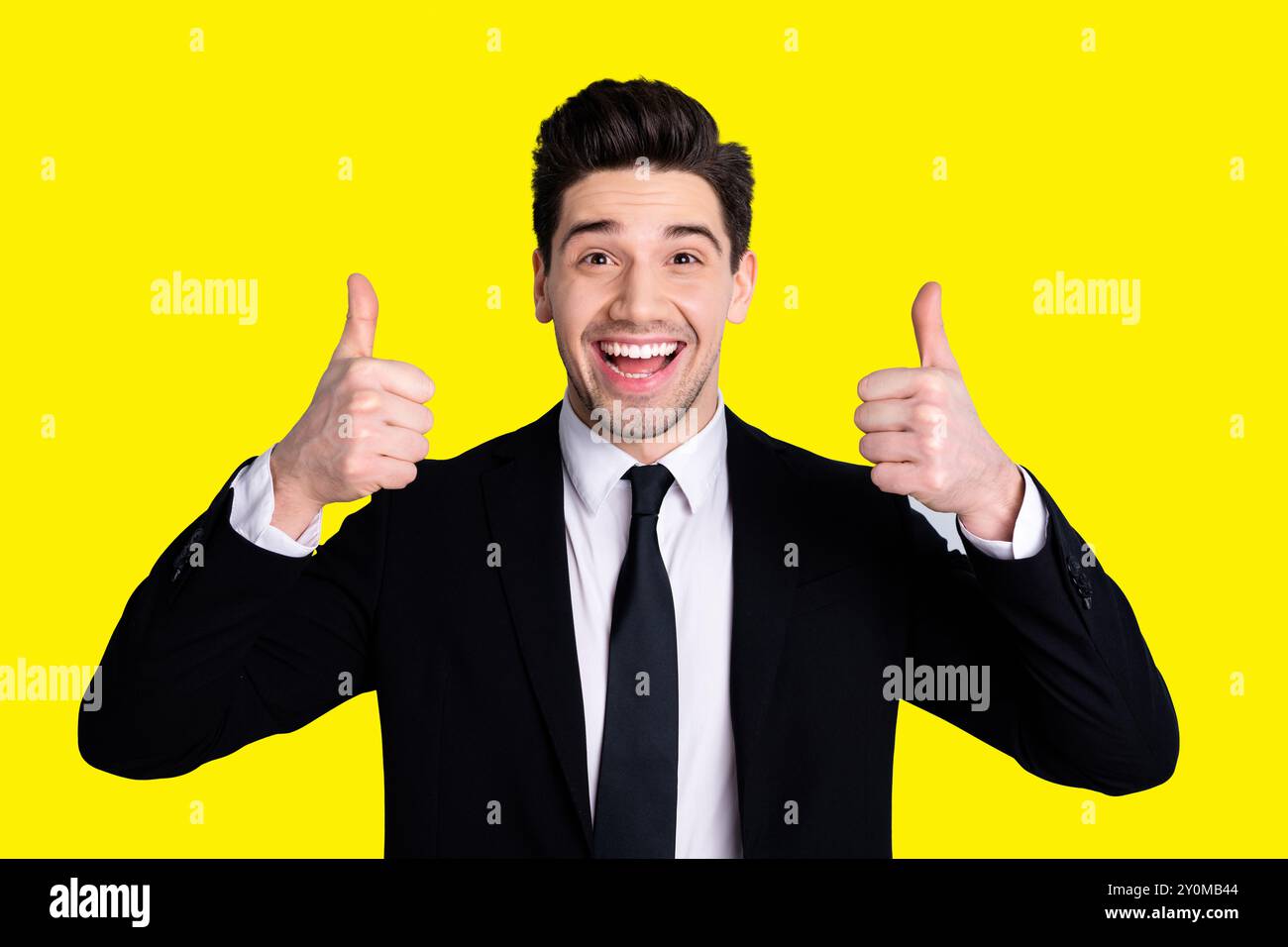 Close up photo amazing he him his macho handsome hands arms thumb up ...