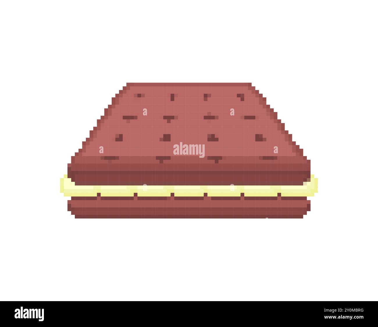 Cookies with filling pixel art. 8 bit Chocolate cookies with cream ...
