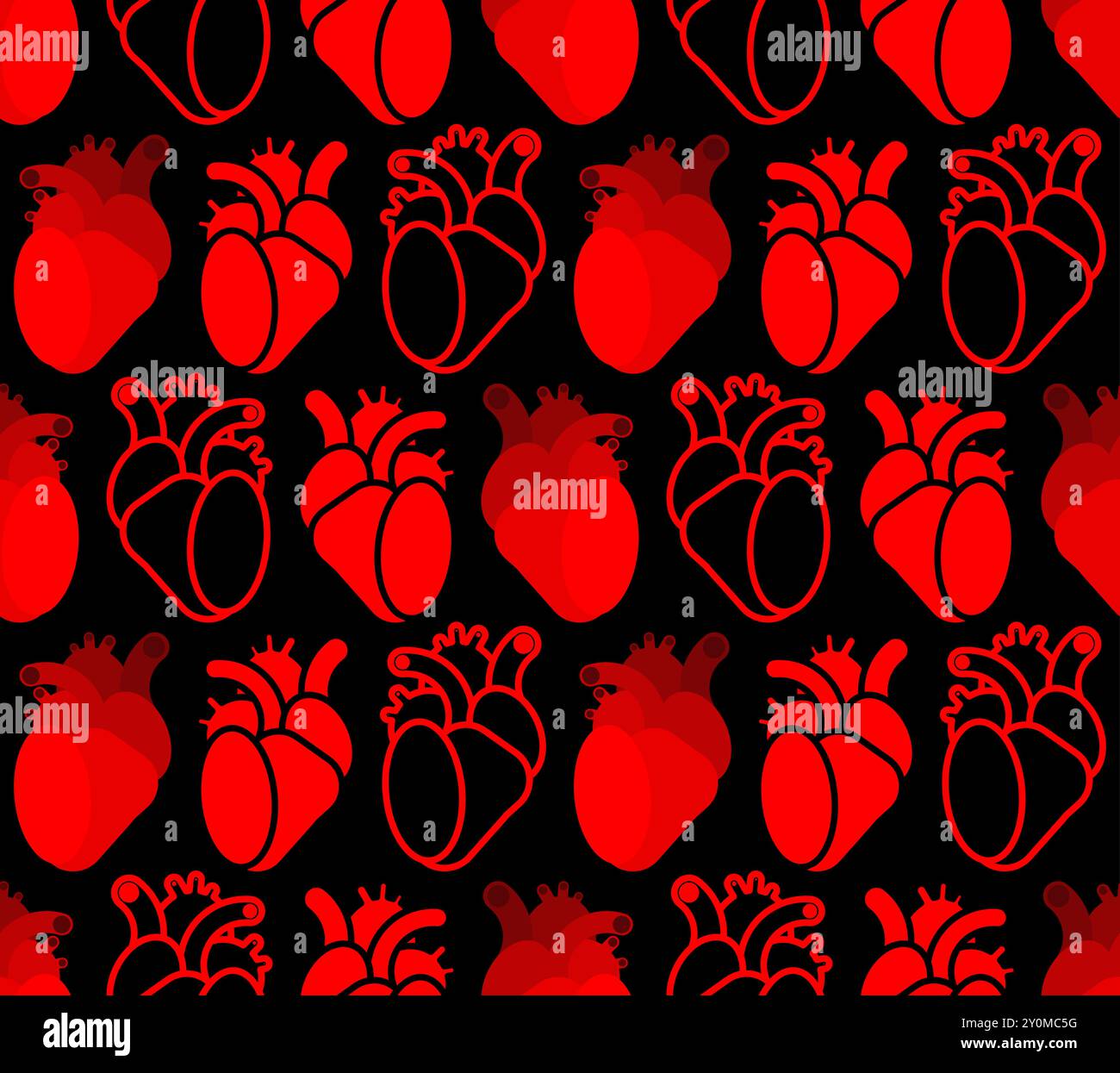 Anatomical heart pattern seamless. heart background Stock Vector Image ...