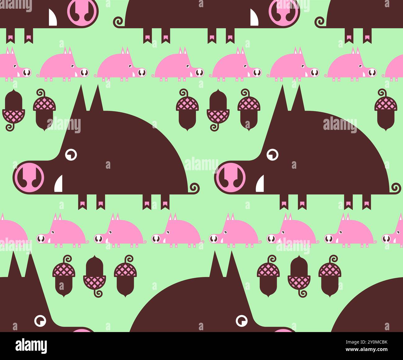 Boar pattern seamless. Cute hog and offspring background. Wild pig ...