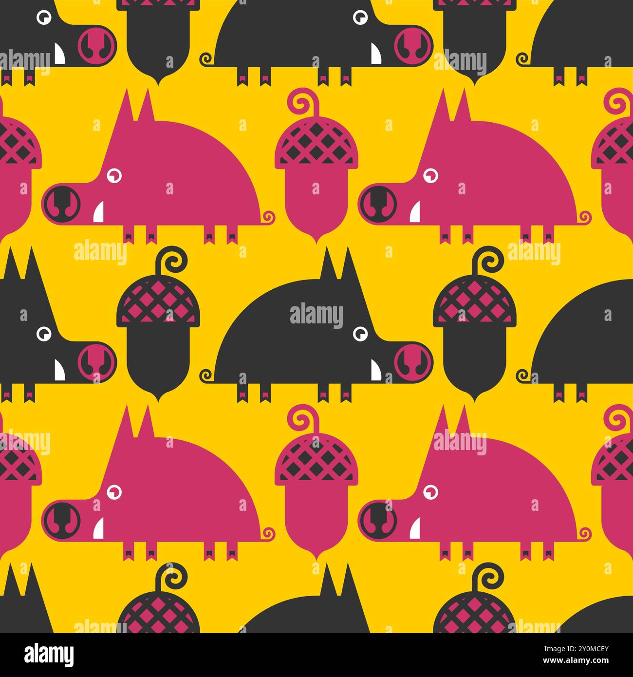 Boar pattern seamless. Cute hog and offspring background. Wild pig ...
