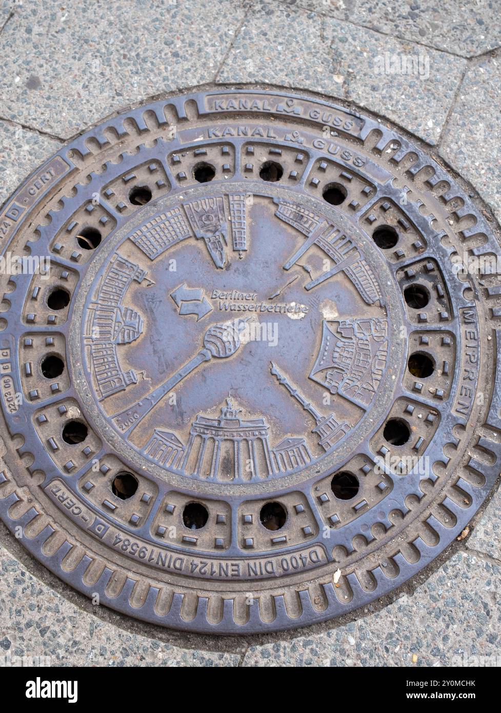 Decorative Manhole Cover in Berlin Germany Stock Photo - Alamy