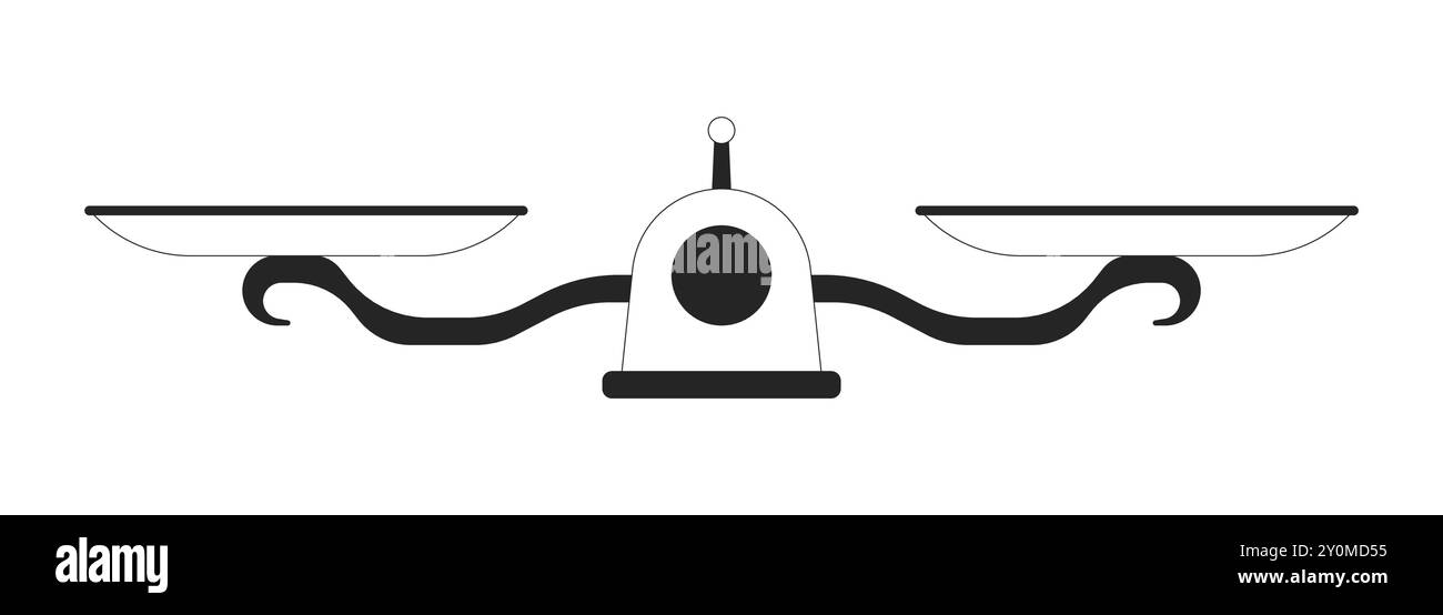 Balance scales black and white 2D line object Stock Vector Image & Art ...