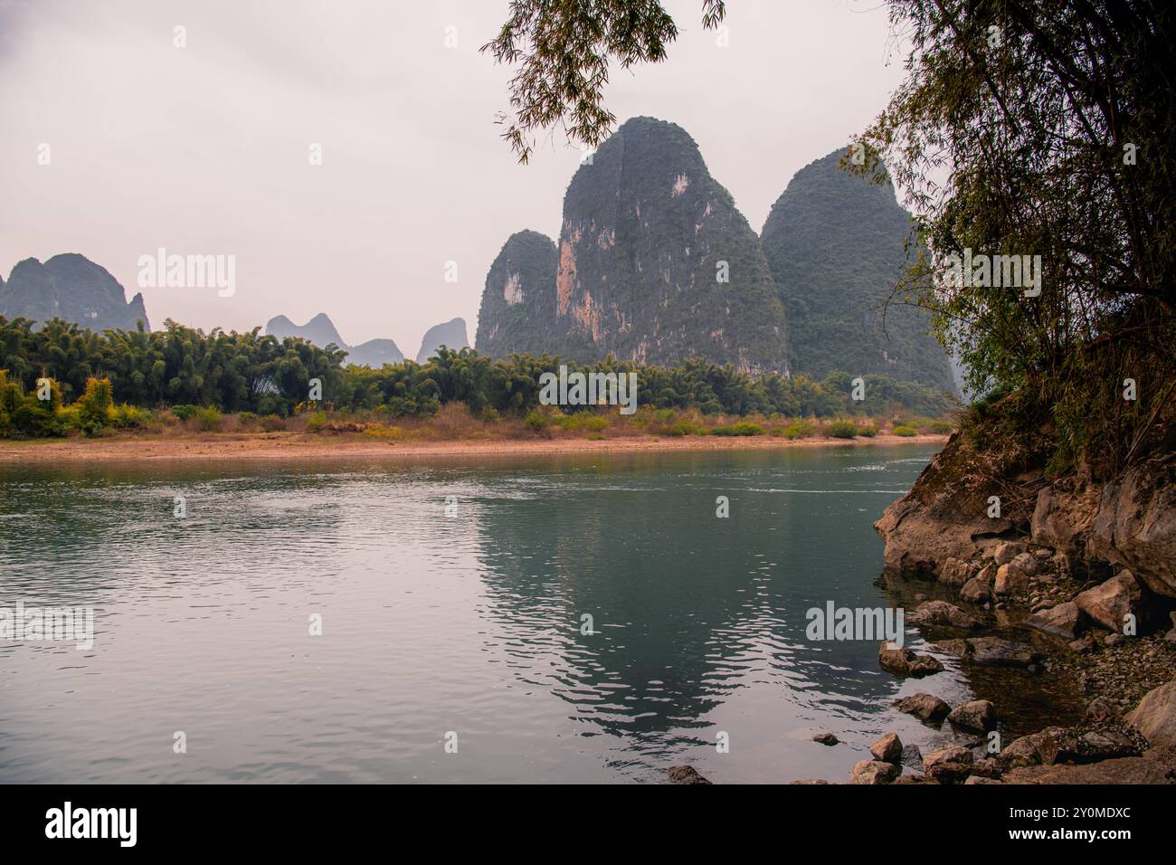 9 bends of the Li river scenic area in Xingping village, Guilin ...