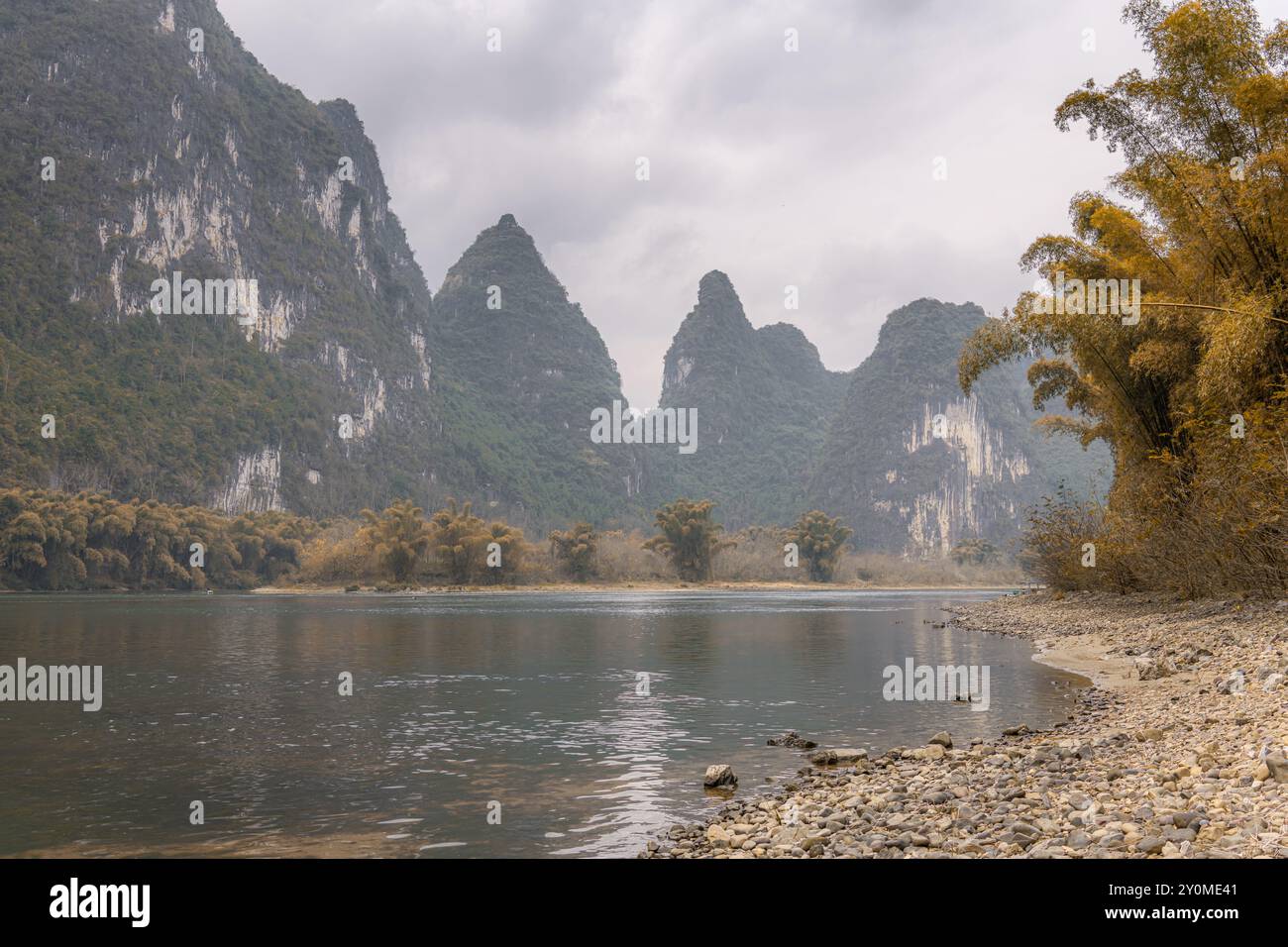 Unique and spectacular karst landforms in Yangzhou, Guilin, China. Copy ...