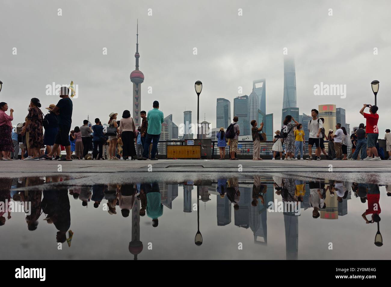 SHANGHAI, CHINA - SEPTEMBER 3, 2024 - Tourists visit on the Bund view ...