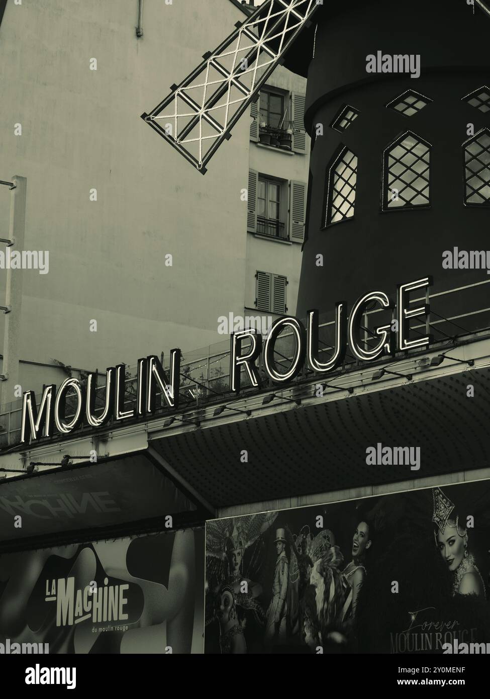 Black and White, Famous, Moulin Rouge, Paris, France, Europe, Europe ...