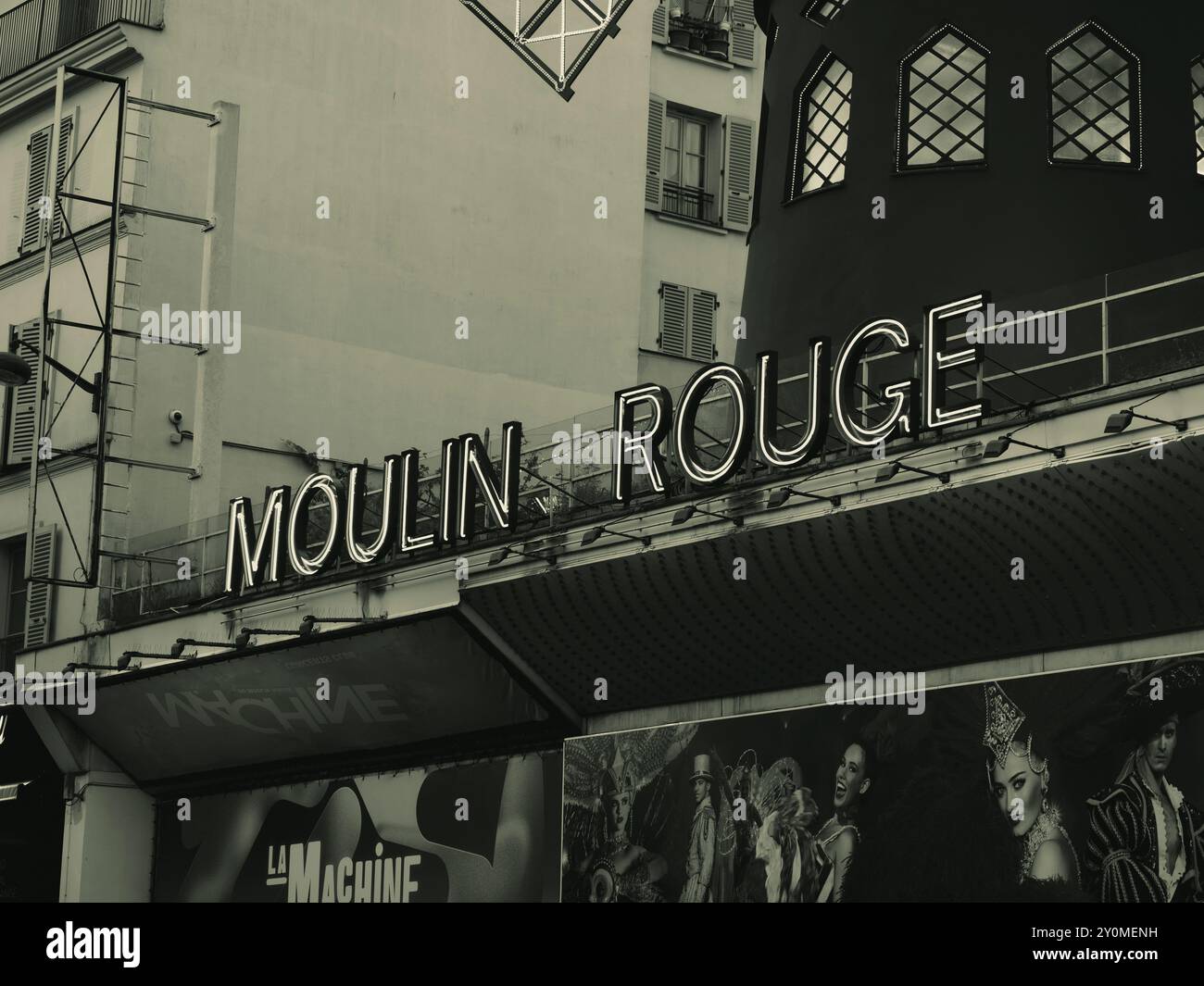 Black and White, Famous, Moulin Rouge, Paris, France, Europe, Europe ...