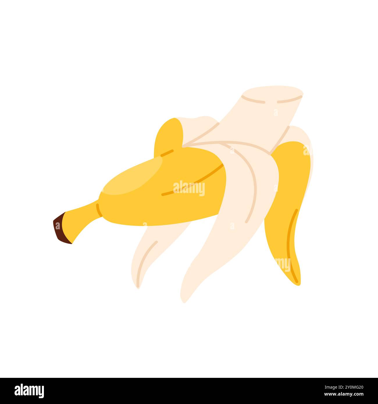 Open ripe banana for eating, yellow bitten vitamin tropical fruit ...