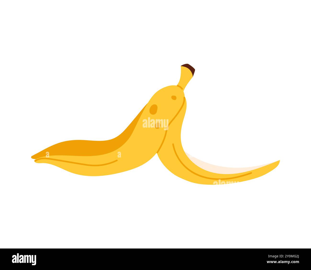 Open Banana Peel Yellow Slippery Skin For Slipping On Floor Vector