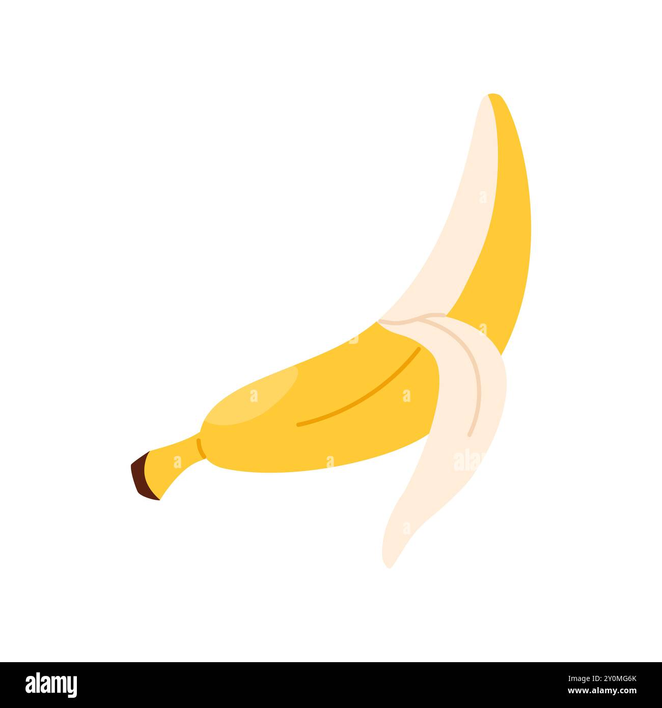Open sweet banana, peeling tropical fruit from skin for eating vector ...