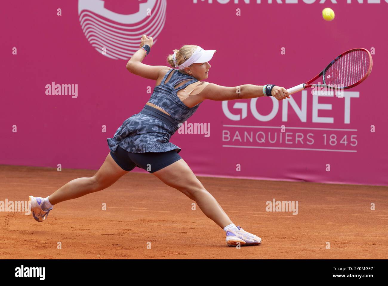 Montreux Switzerland, 09 03 2024: Jenny Duerst (SWI) vs Tara Wurth (CRO ...