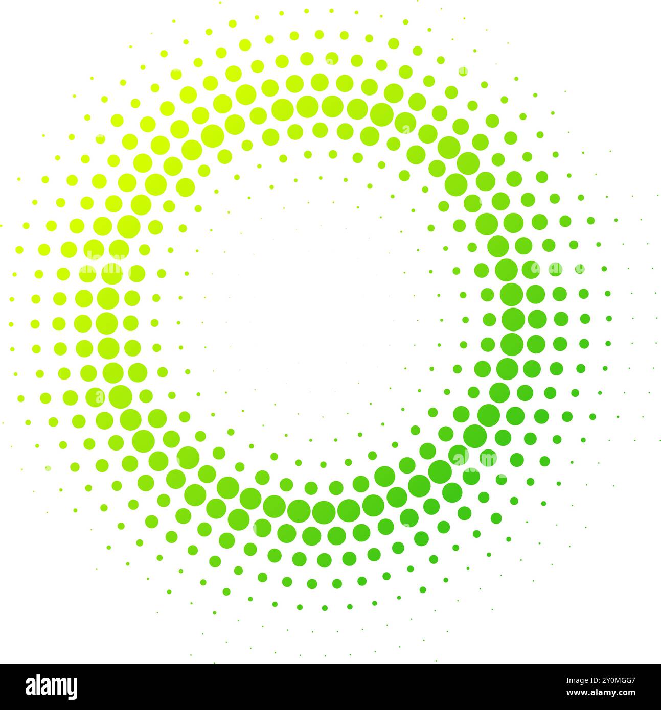 Halftone effect dotted green gradient frame. Isolated vector dotted ...