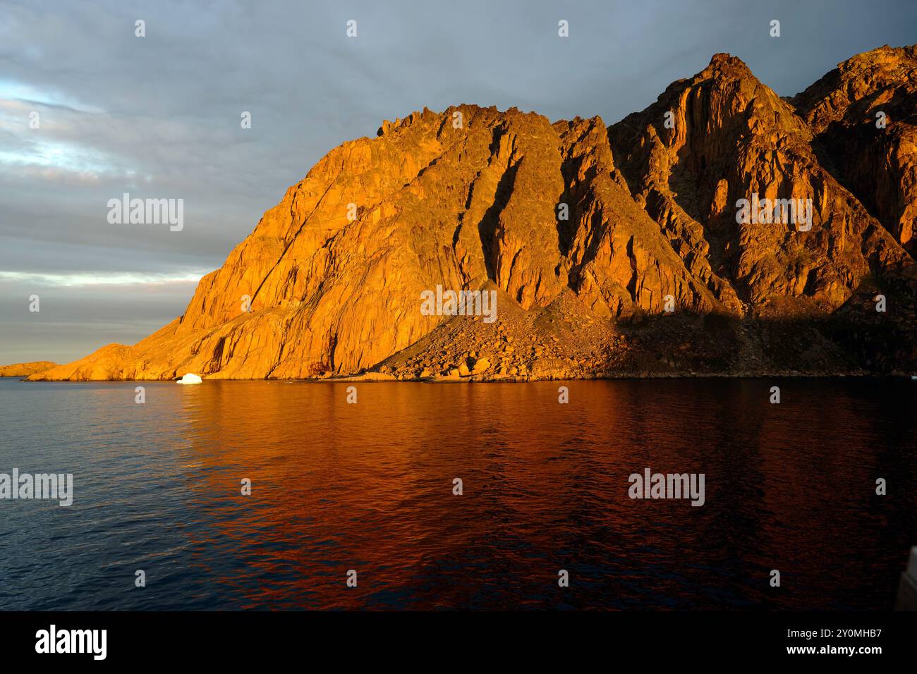 Prince Christian sound at sunrise Stock Photo - Alamy