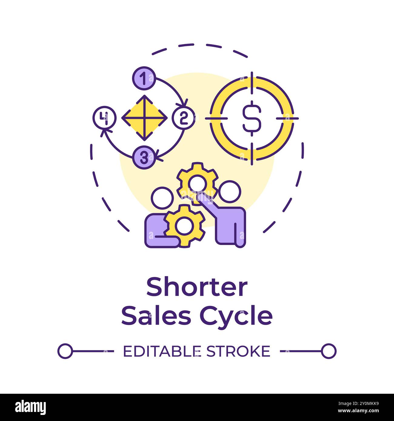 Shorter sales cycle multi color concept icon Stock Vector Image & Art - Alamy