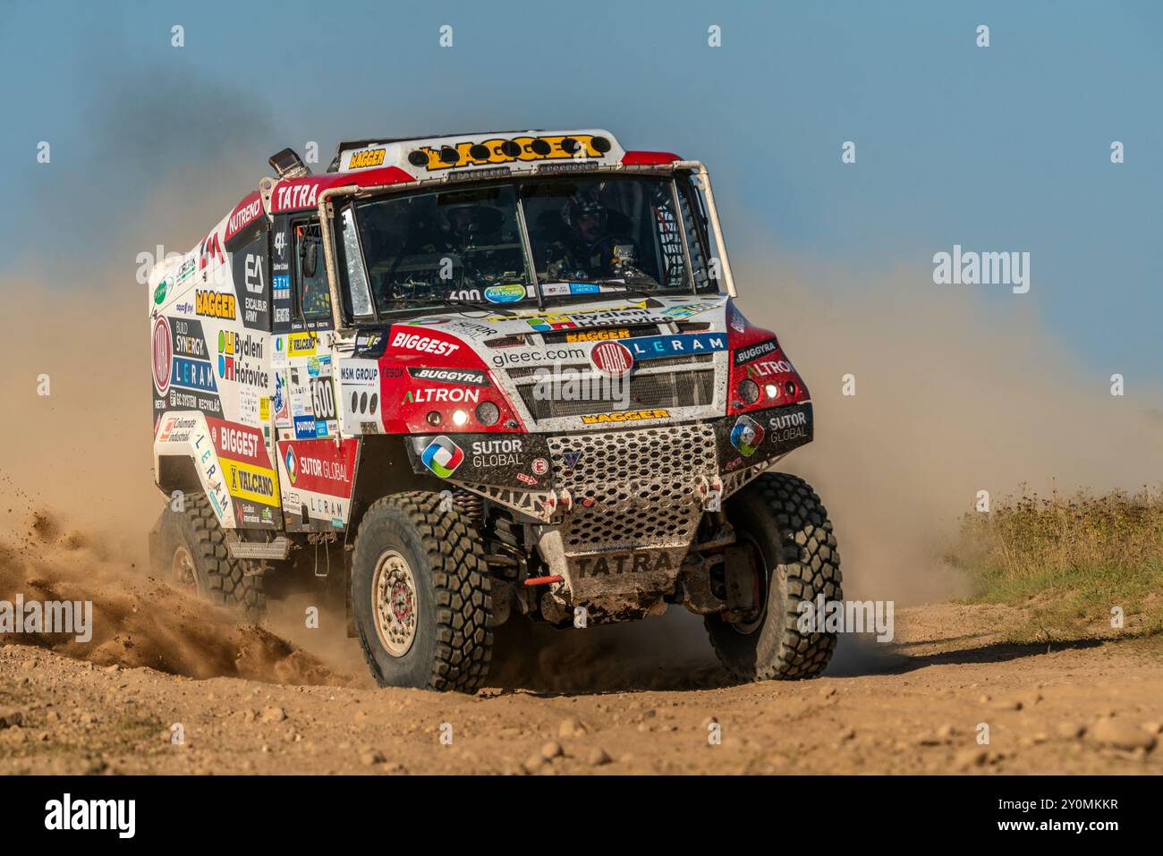 The Tatra racing truck driving along the route of the Baja Poland 2024 ...