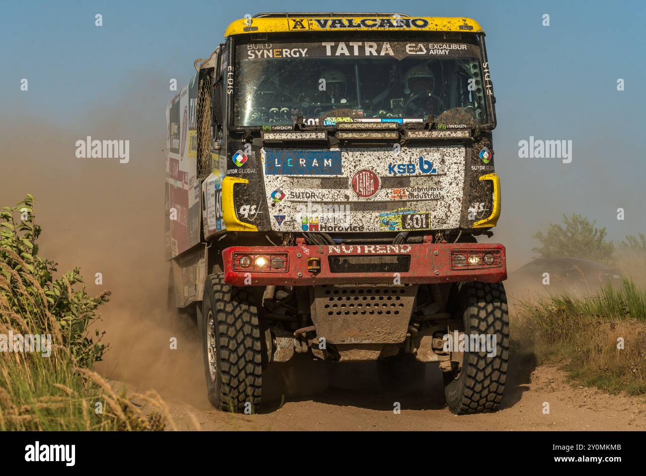 The Tatra racing truck driving along the route of the Baja Poland 2024 ...