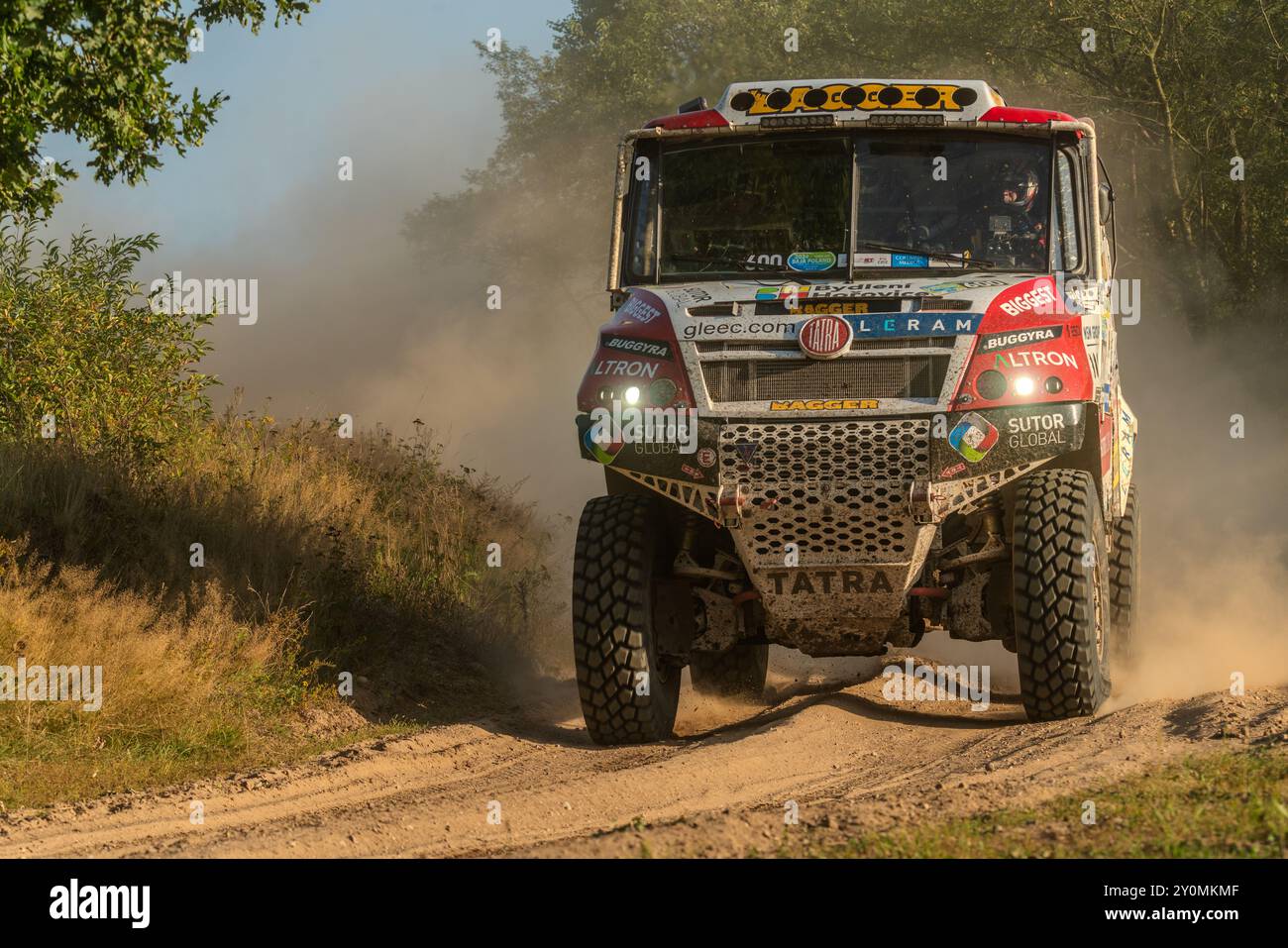 The Tatra racing truck driving along the route of the Baja Poland 2024 ...