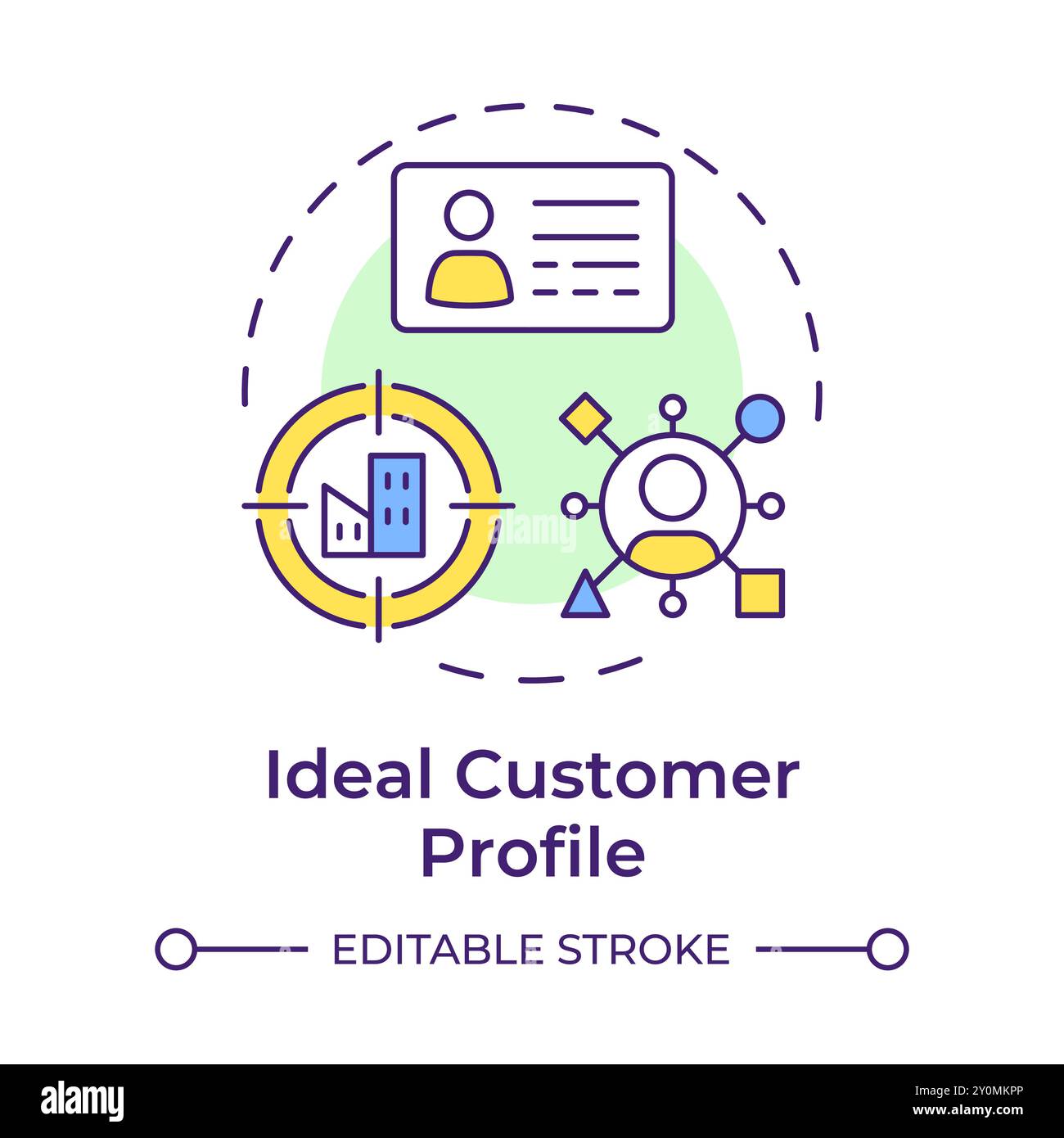 Ideal customer profile multi color concept icon Stock Vector Image ...