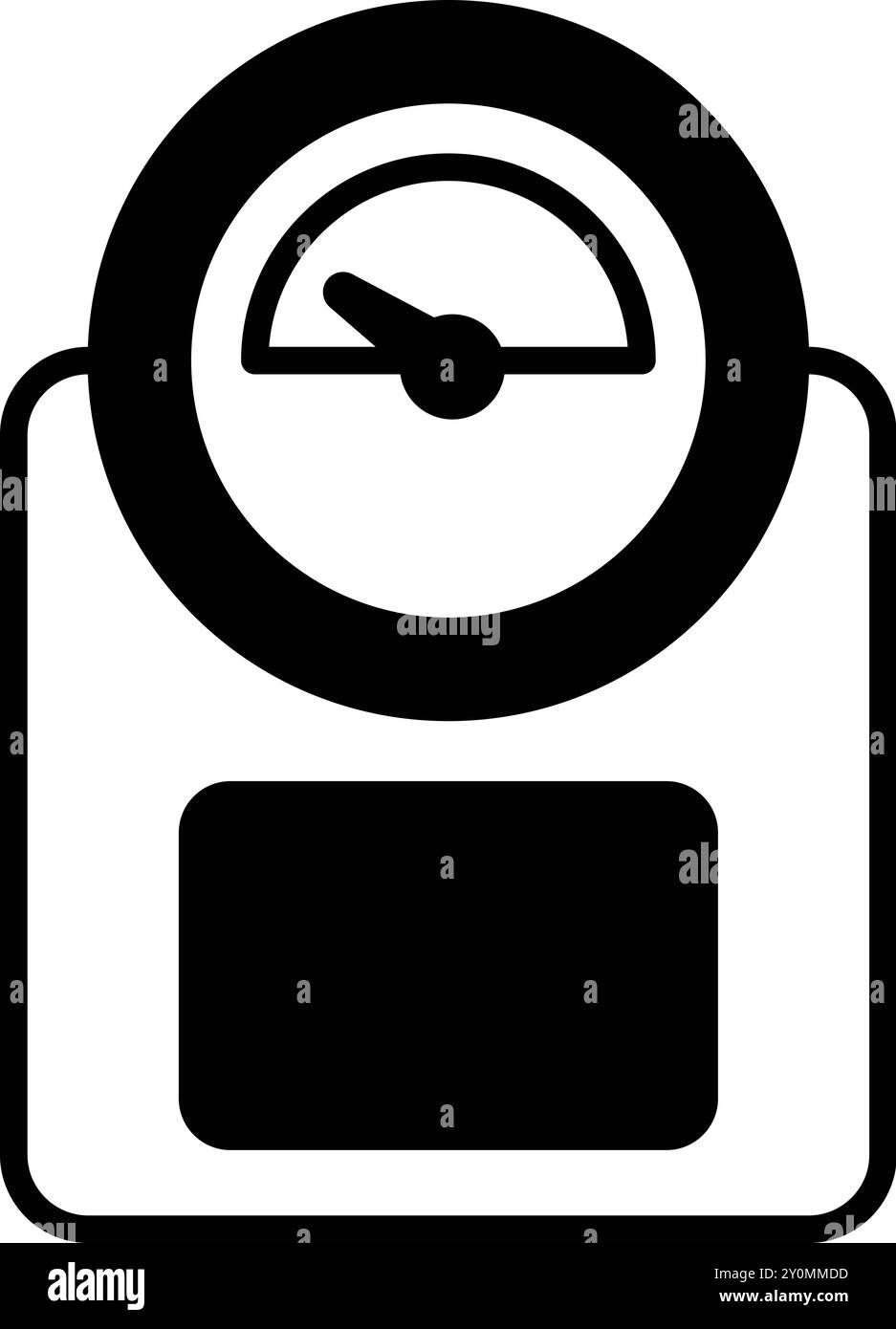 A Black and white scale with a pointer. The scale is a digital one and ...