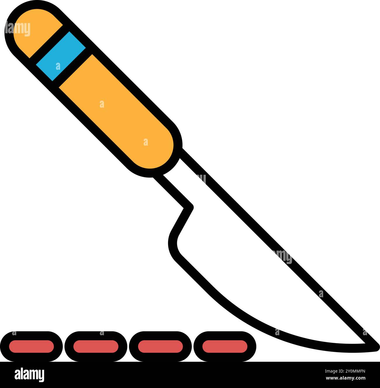 The Illustration of a scalpel in line drawing style Stock Vector Image ...