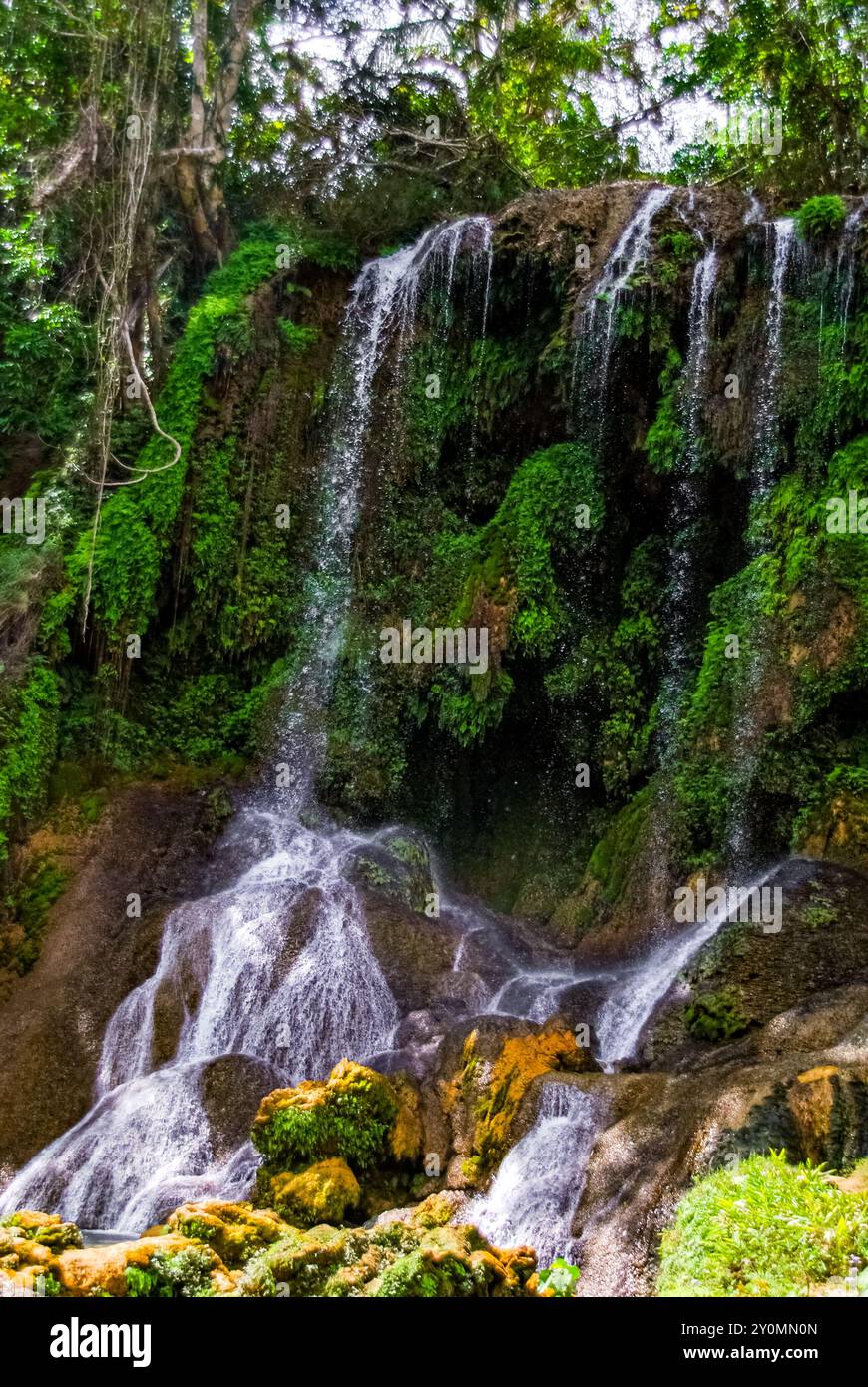 Sendero reino de las aguas waterfall in mountain park on Cuba Stock ...