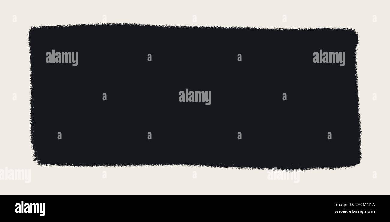 Rough edged rectangle frame in black. Grunge torn paper style vector. Ripped border silhouette ...