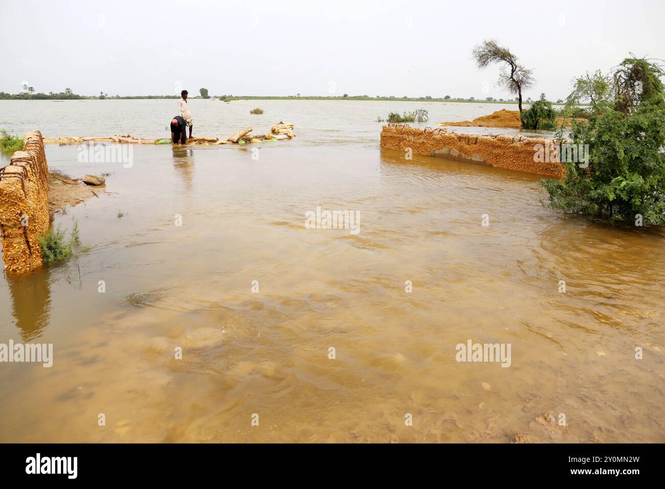 Dadu. 2nd Sep, 2024. This photo taken on Sept. 2, 2024 shows a flooded ...