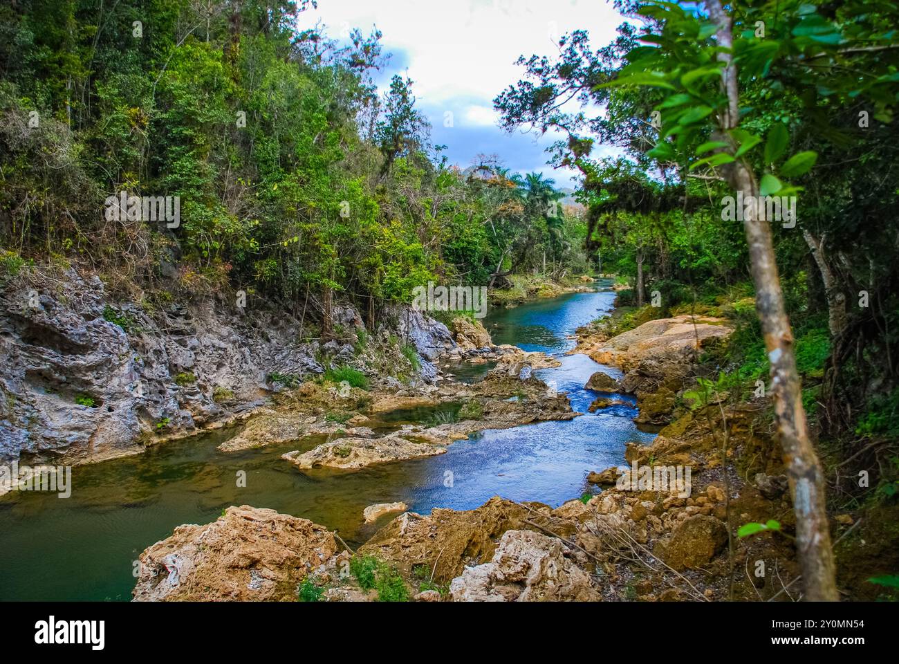 Sendero reino de las aguas waterfall in mountain park on Cuba Stock ...