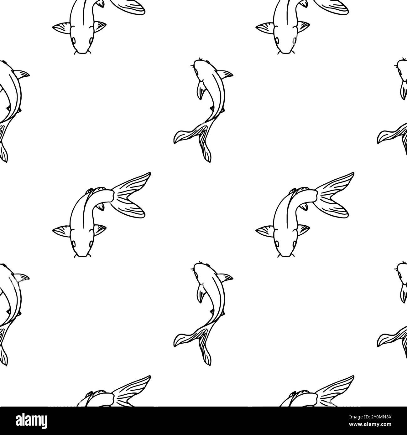 Japanese seamless pattern with koi carps. Chinese vector background ...