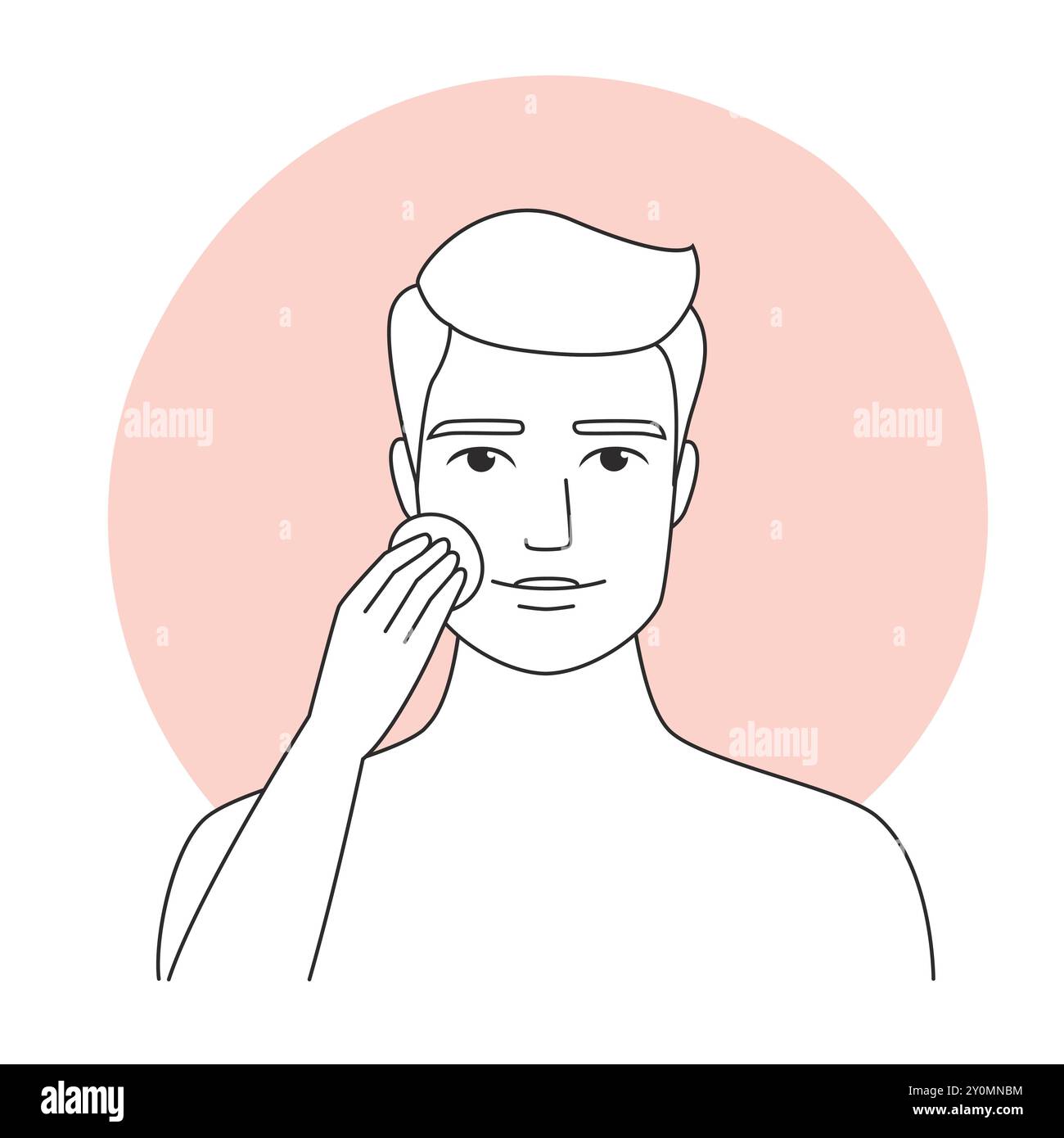 Vector line art illustration of a man with eye patches, part of a ...