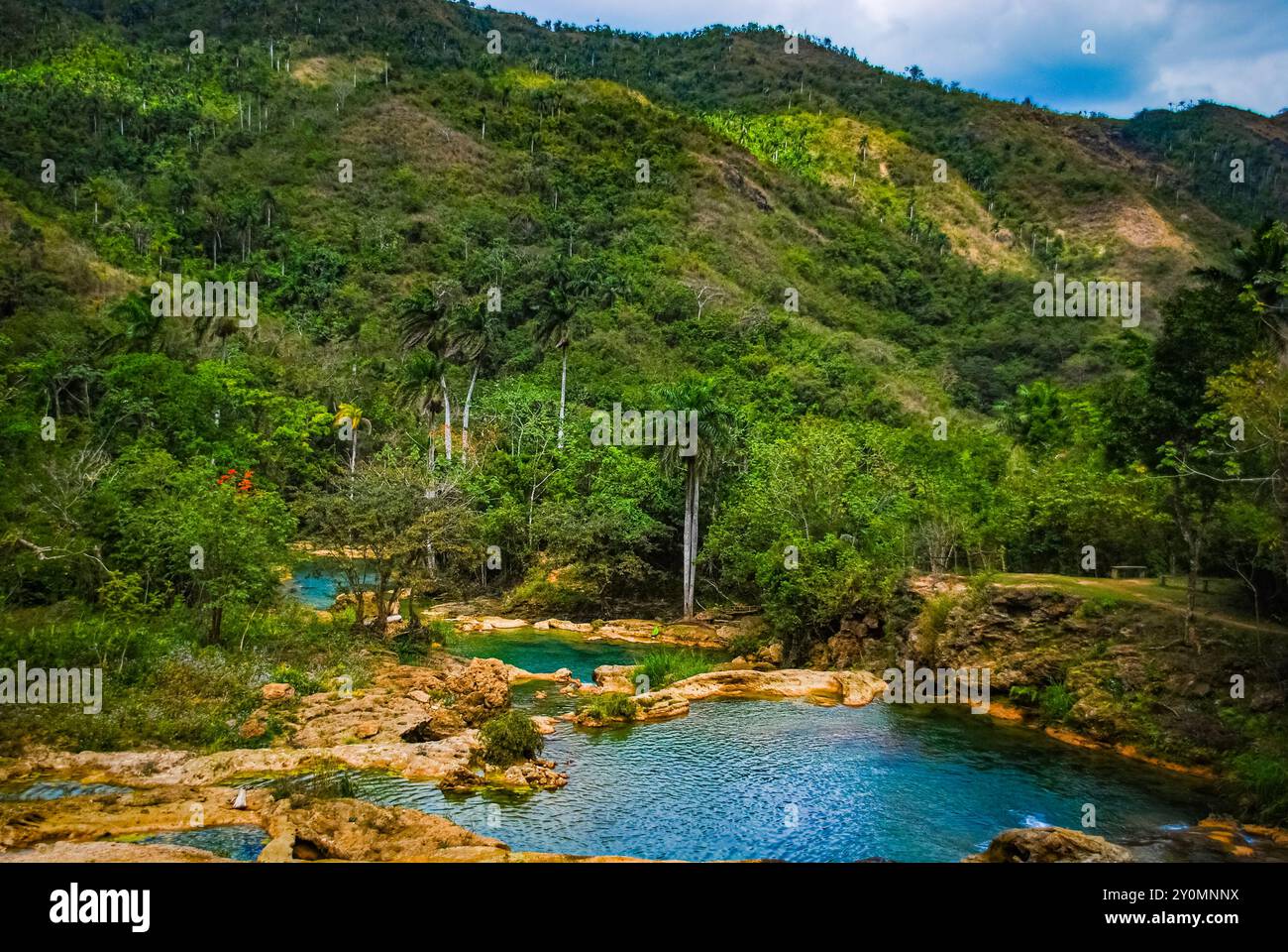 Sendero reino de las aguas waterfall in mountain park on Cuba Stock ...