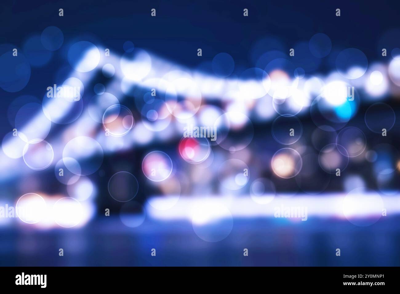 Abstract blurred entertainment concert lights on stage. Vibrant colors ...