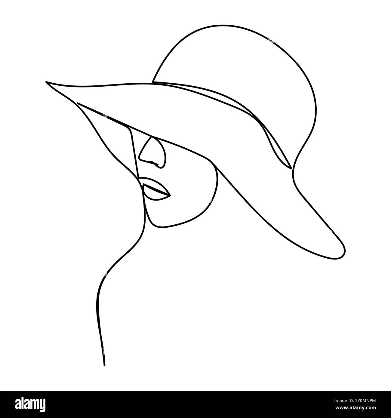 Woman profile female beauty concept. Line drawing vector illustration ...