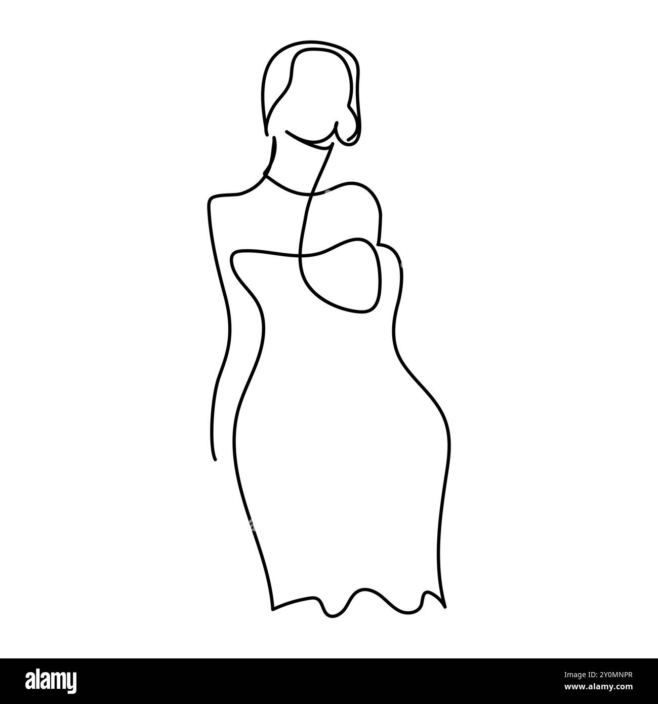 Woman profile female beauty concept. Line drawing vector illustration ...