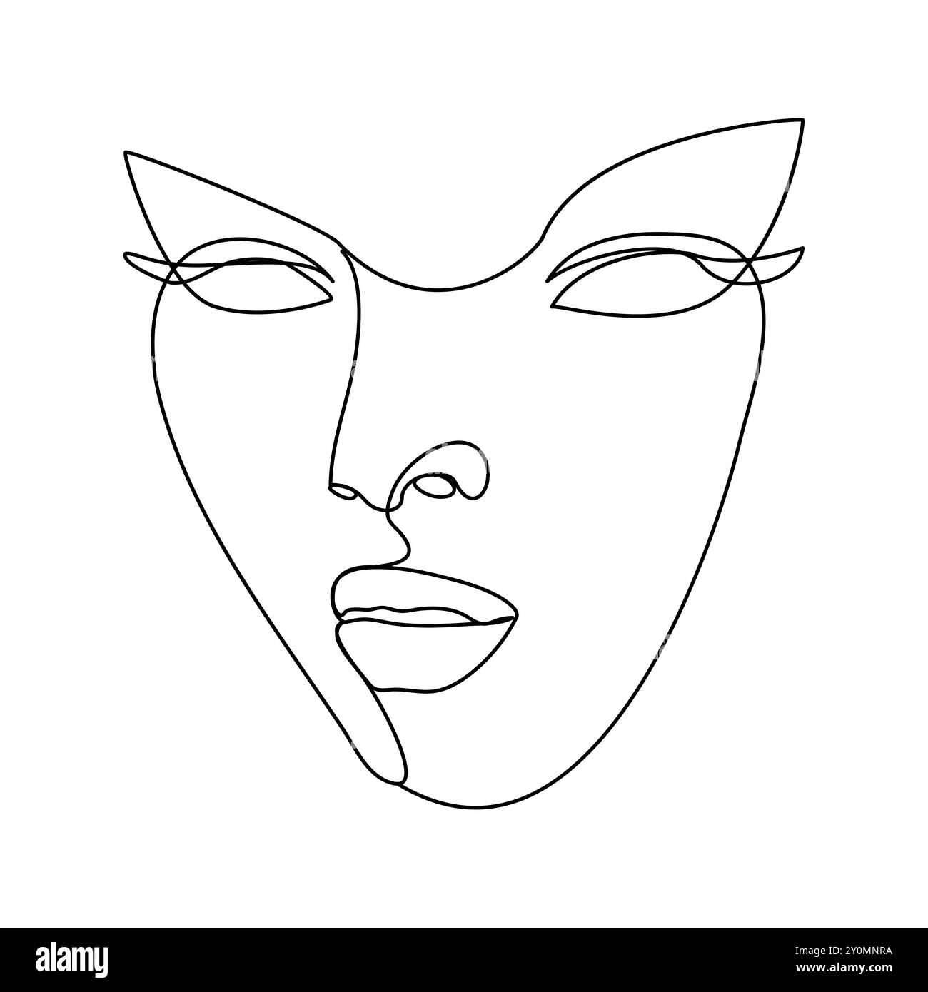 Woman profile female beauty concept. Line drawing vector illustration ...