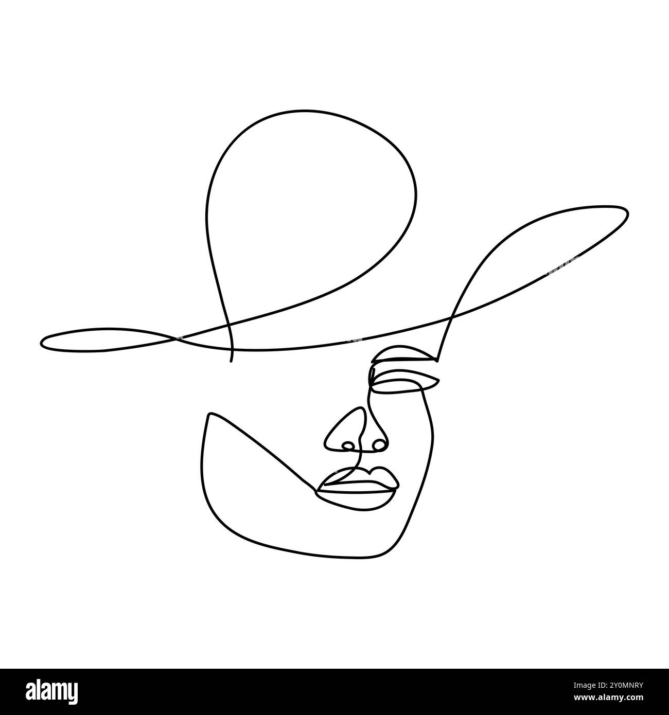 Woman profile female beauty concept. Line drawing vector illustration ...