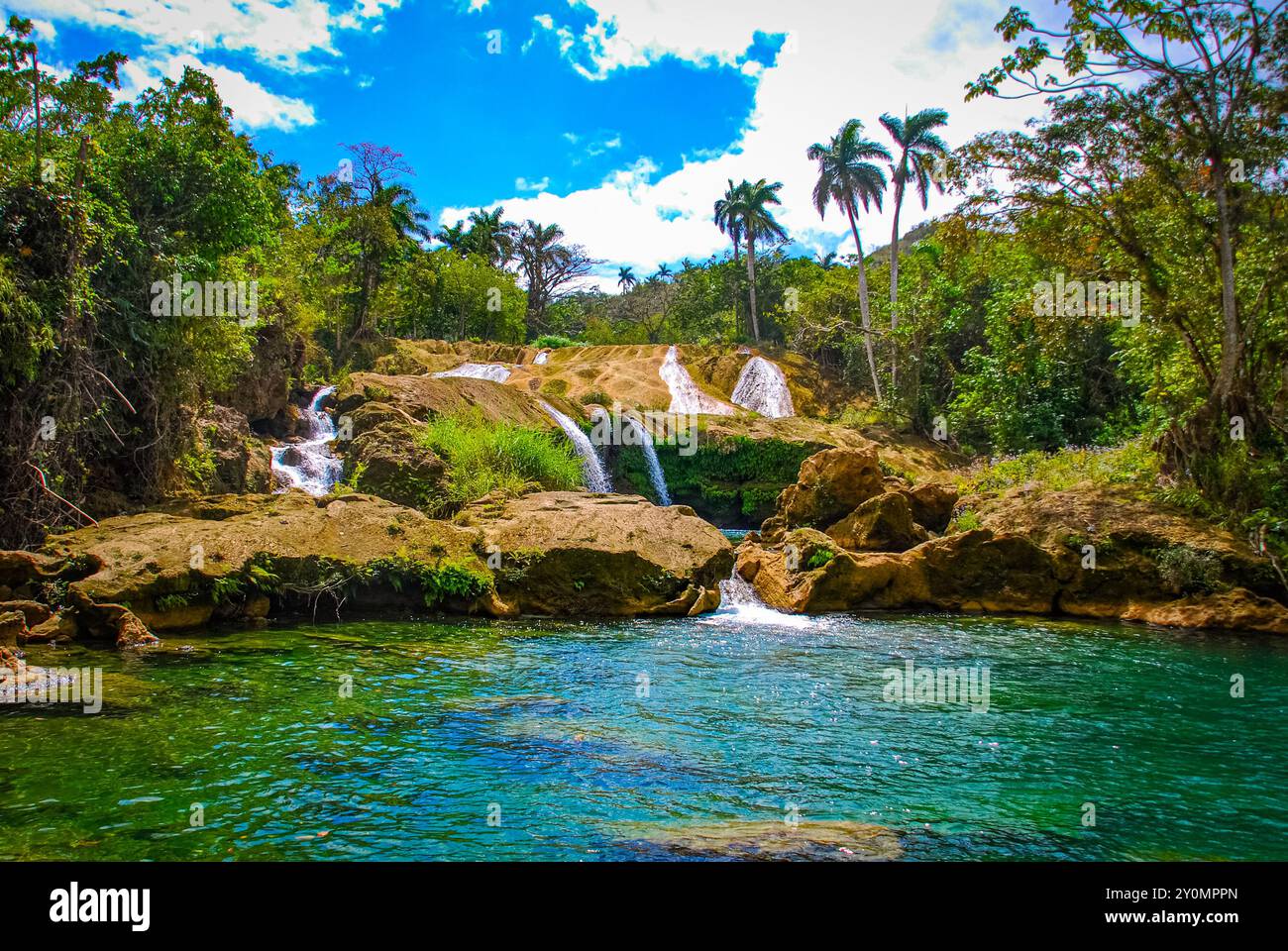 Sendero reino de las aguas waterfall in mountain park on Cuba Stock ...