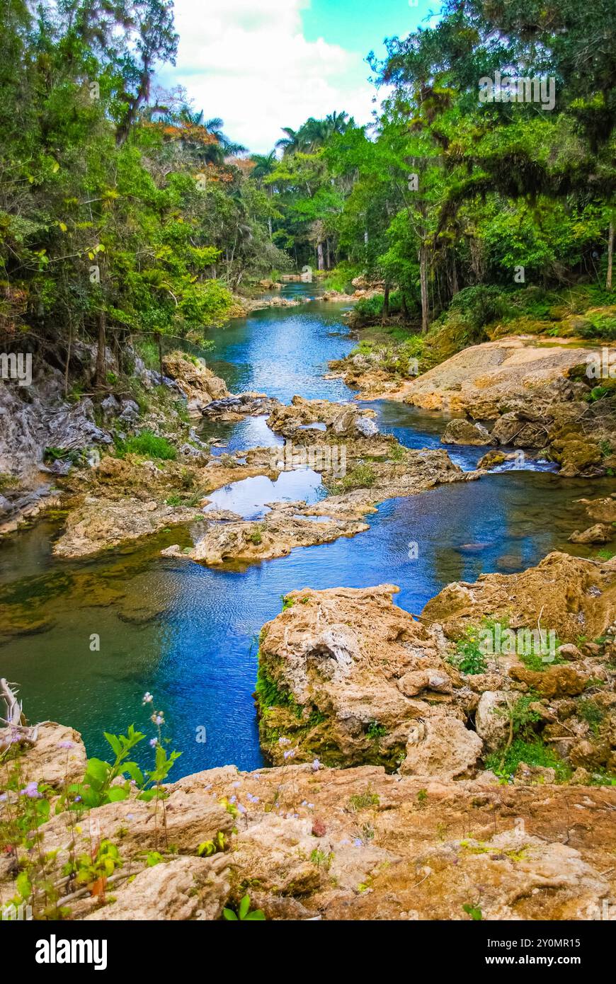 Sendero reino de las aguas waterfall in mountain park on Cuba Stock ...