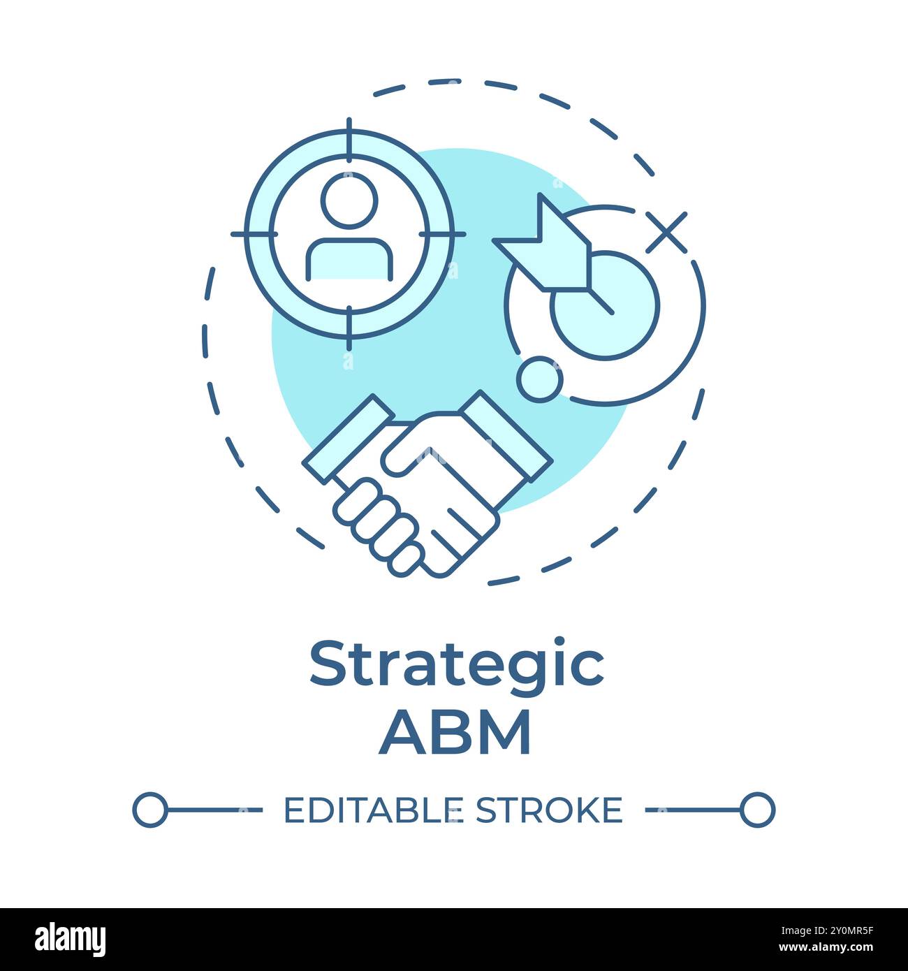 Strategic ABM soft blue concept icon Stock Vector Image & Art - Alamy