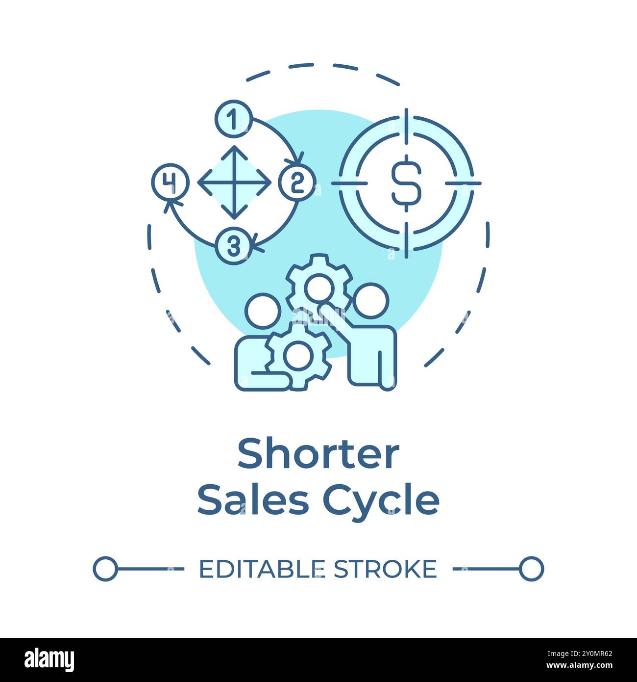 Shorter sales cycle soft blue concept icon Stock Vector Image & Art - Alamy