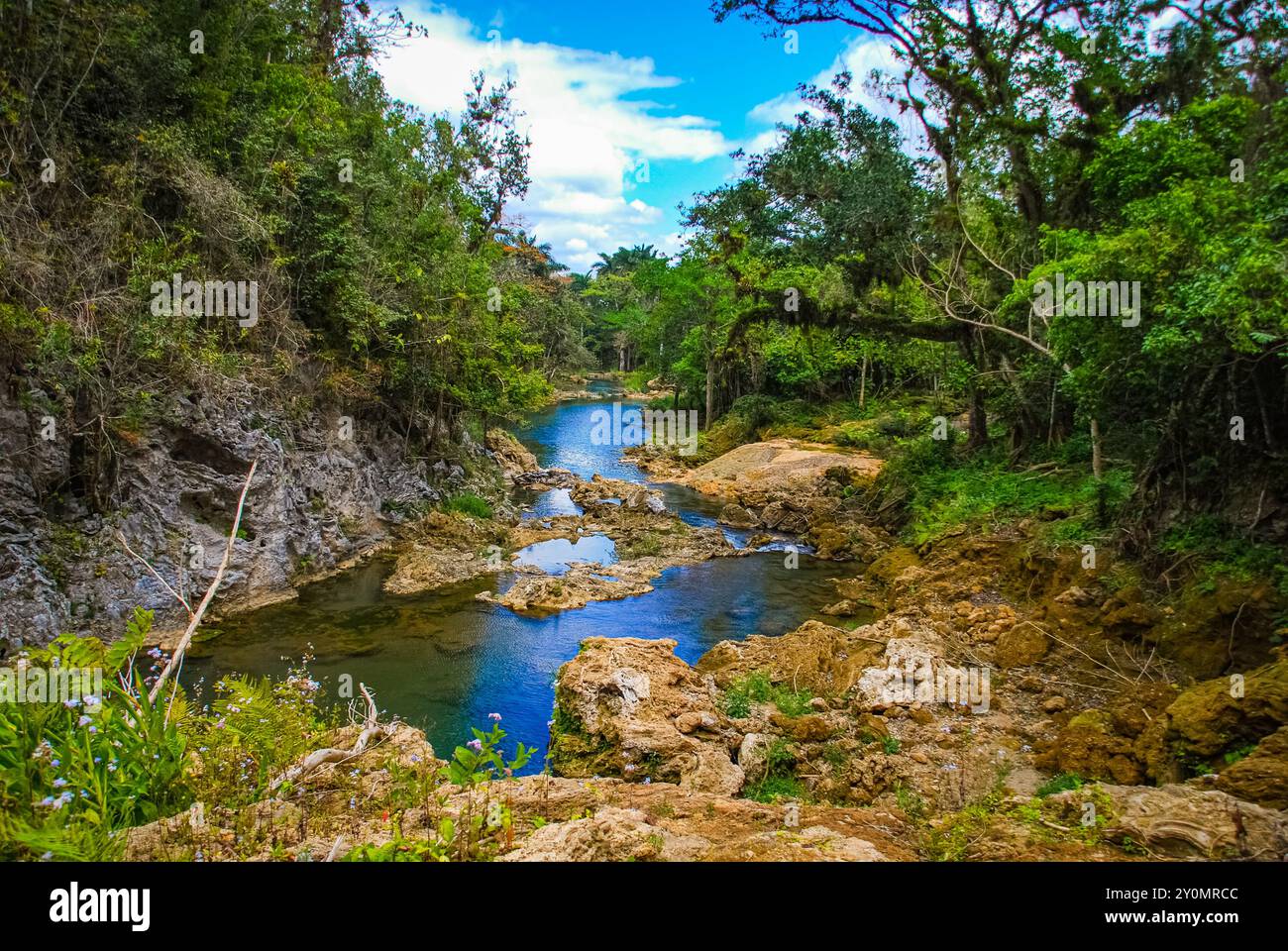 Sendero reino de las aguas waterfall in mountain park on Cuba Stock ...
