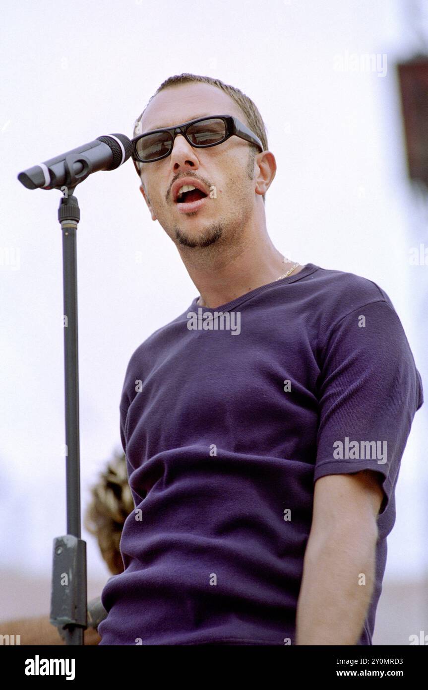 Verona Italy 08/09/2001: Neffa , Italian singer, during the television ...